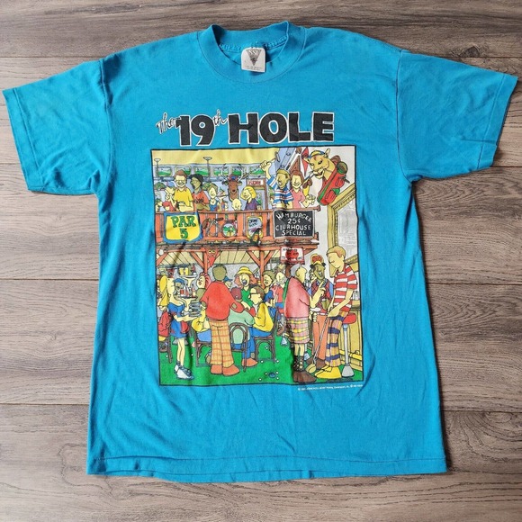 Ssi | Shirts | Vintage Mens L 991 19th Hole John Holladay Prints Golf ...